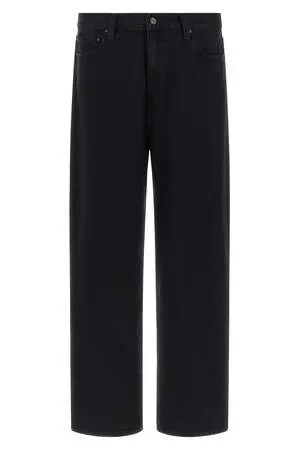 Carhartt Work In Progress Denim Trousers With Tonal Logo Patch - Black