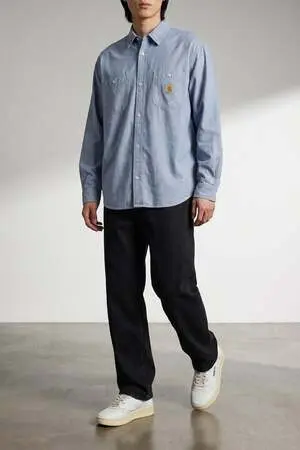 Carhartt Work In Progress Denim Trousers With Tonal Logo Patch