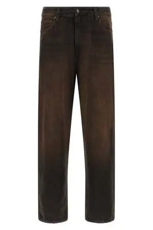 Carhartt Work In Progress Camano Denim Aaron Jeans Logo Patch Detail - Brown