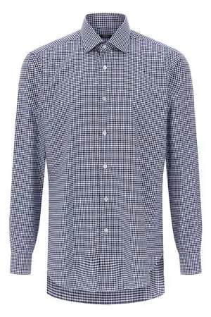 BARBA NAPOLI Vichy Cotton Shirt - Blue