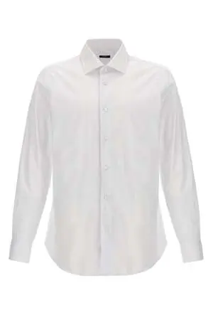 BARBA NAPOLI Stretch Poplin Shirt - White