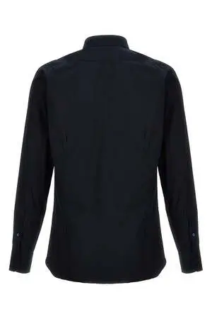 BARBA NAPOLI Popeline Natural Stretch' Shirt - Blue