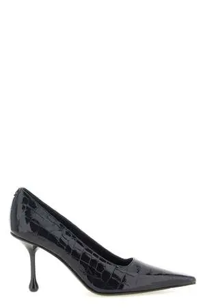 JIMMY CHOO Ixia 80 Croc-embossed Patent Leather Pumps