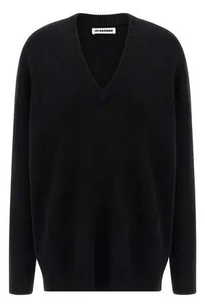 JIL SANDER Sweater 'v-neck With Pintuck Detail - Black