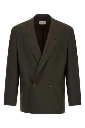 LEMAIRE Tropical Wool Double-breasted Blazer - Brown