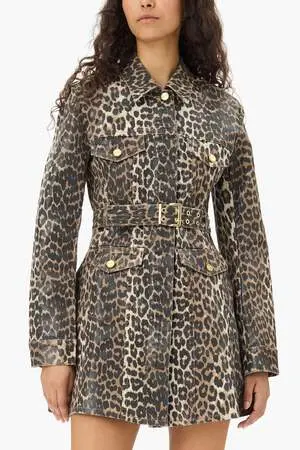 GANNI Dress 'foil Print Denim Dress