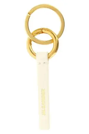 JIL SANDER Signature Leather Keychain - White