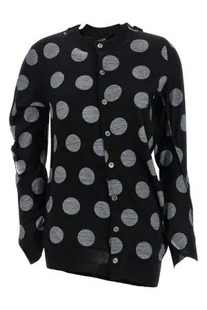 Junya Watanabe Cardigan With Asymmetrical Hem - White/black