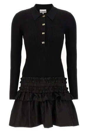 GANNI Dress 'melange Rib Knit Mini Dress