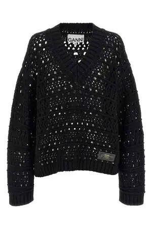 GANNI Sweater 'cotton Mix V-neck