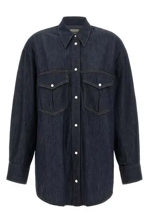 Khaite Denim Shirt With Contrast Stitching - Blue