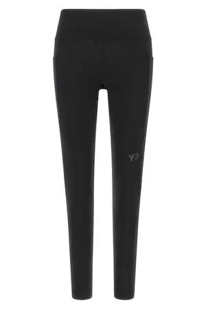 Y3 W Run Tights Leggings With Side Pockets - Black