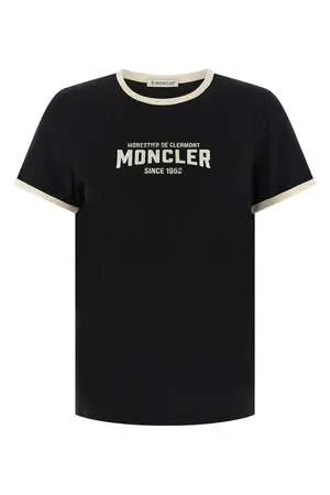 Moncler T-shirt With Contrasting Trims - Black