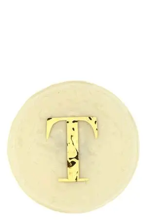 VETROFUSO Valet Tray 'glass Plate With Letter T - White