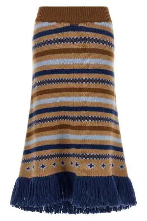 Alanui Jacquard Knit Midi Skirt - Multi