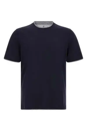 Brunello Cucinelli Cotton T-shirt With Layered Effect