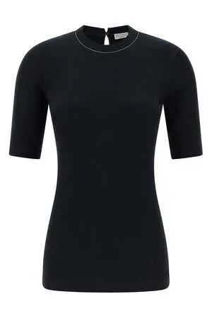 Brunello Cucinelli Shiny Collar' Top