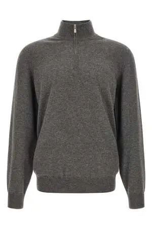 Brunello Cucinelli Half-zip Cashmere Sweater - Gray
