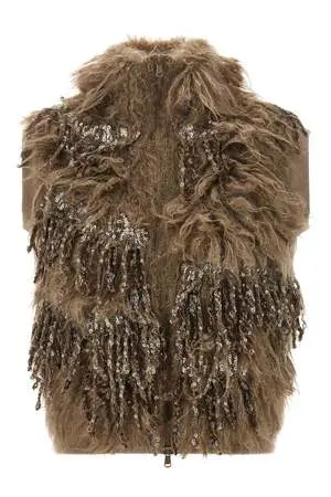 Brunello Cucinelli Vest 'dazzling Moss Embroidery