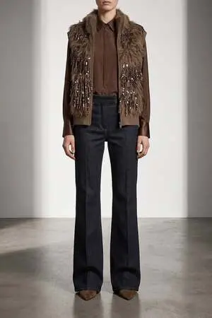 Brunello Cucinelli Vest 'dazzling Moss Embroidery