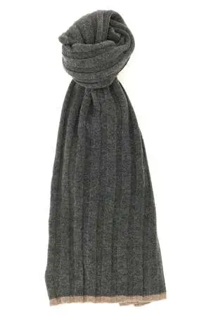 BRUNELLO CUCINELLI Ribbed Cashmere Knit Scarf