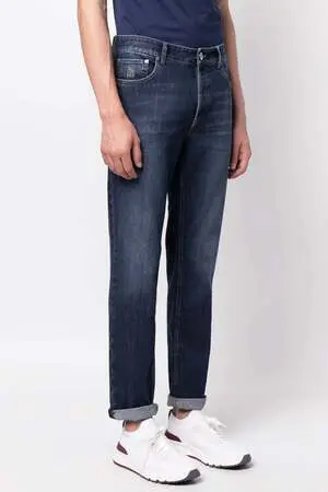 Brunello Cucinelli Jeans With Embroidered Back Pockets - Blue