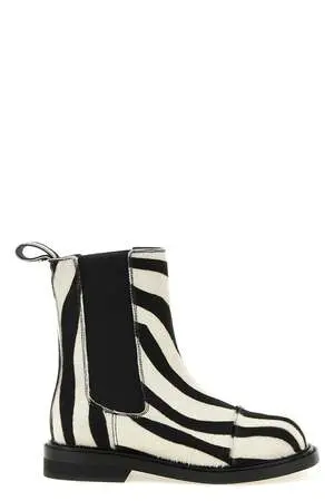 Moschino Zebra-print Calf Hair Chelsea Boots