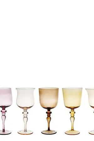 BITOSSI Set Of 6 'sculptural Stem' Goblets