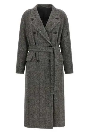 BRUNELLO CUCINELLI Heritage Check Alpaca-blend Coat