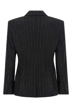 Brunello Cucinelli Double-breasted Blazer With Luminous Pinstripes
