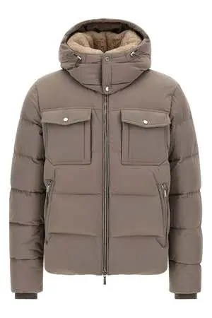 MOORER Alarick-kn Puffer Jacket With Shearling Details - Gray