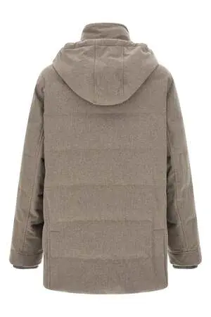Brunello Cucinelli Membraned Wool Flannel Parka