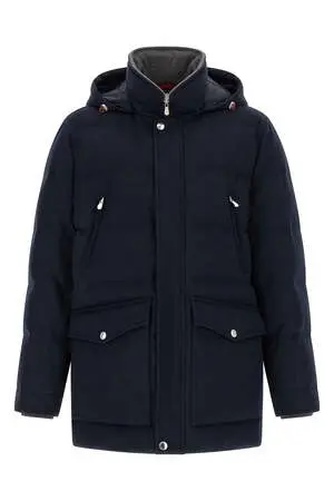 Brunello Cucinelli Wool Flannel Parka - Blue