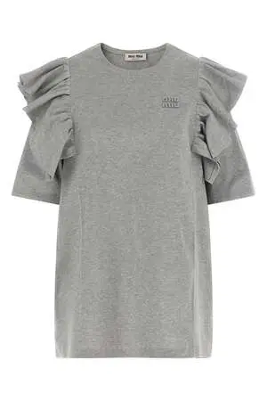 Miu Miu Mini Dress With Sculptural Ruffles