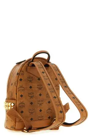 Mcm Stark Mini Backpack With Pyramid Studs