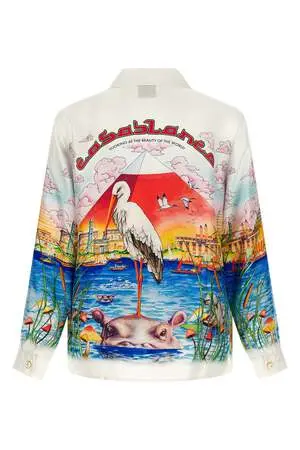 Casablanca Silk Shirt With Cuban Collar