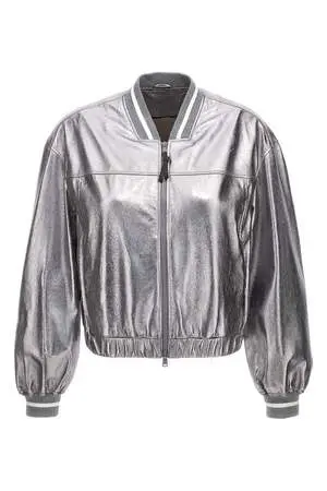 Brunello Cucinelli Jacket 'laminated Leather Bomber