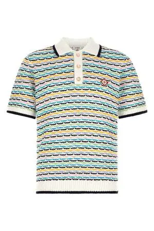 Casablanca Tuck Stitch Knit Polo - Multi