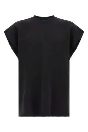THOM KROM Sleeveless Sweatshirt With Raw Edges - Black