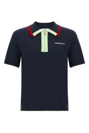 Casablanca Merino Wool Polo With Zip Detail