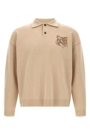 Maison Kitsuné Fox Head Intarsia Sweater - Beige