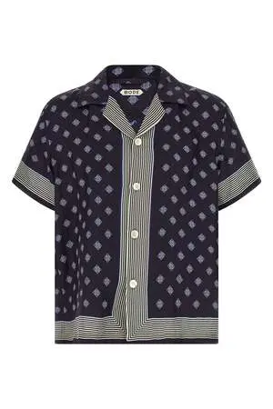 BODE Camp Collar Silk Shirt - Blue