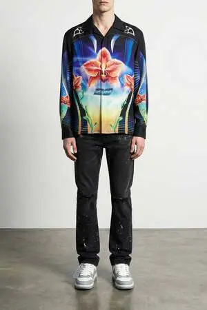 Casablanca Orchid Racer Color Silk Shirt