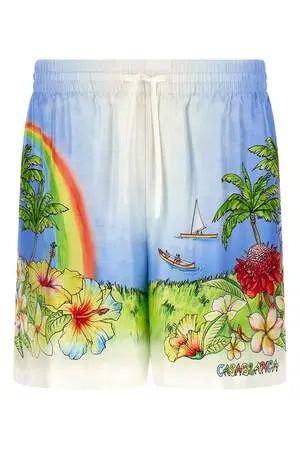 Casablanca Printed Silk Aloha Bermuda Shorts - Multi