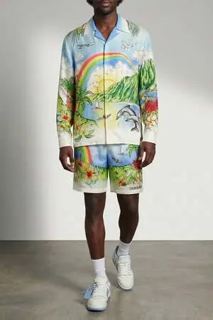 Casablanca Printed Silk Aloha Bermuda Shorts