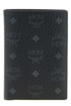 Mcm Visetos Monogram Passport Holder - Black