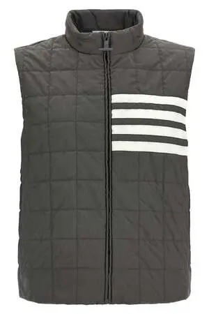 Thom Browne Shiny Ripstop '4bar' Vest - Gray