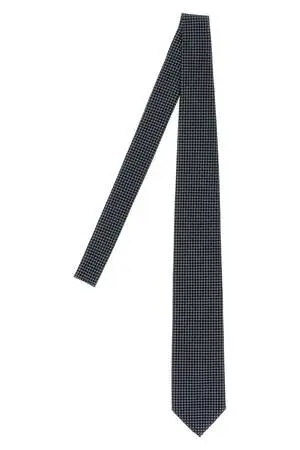 Brioni Silk Tie With Micro-geometric Pattern - Blue