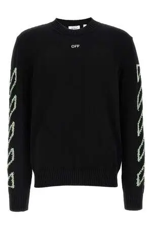 Off-White Diag Outline Cotton Sweater - Black