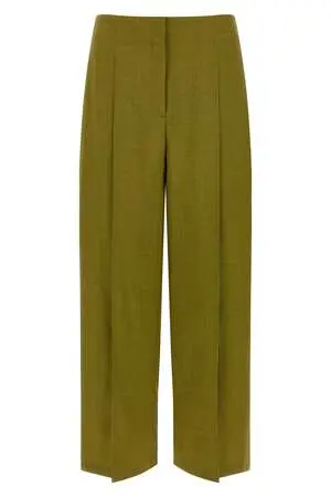 Theory Deep Pleat City' Trousers - Green